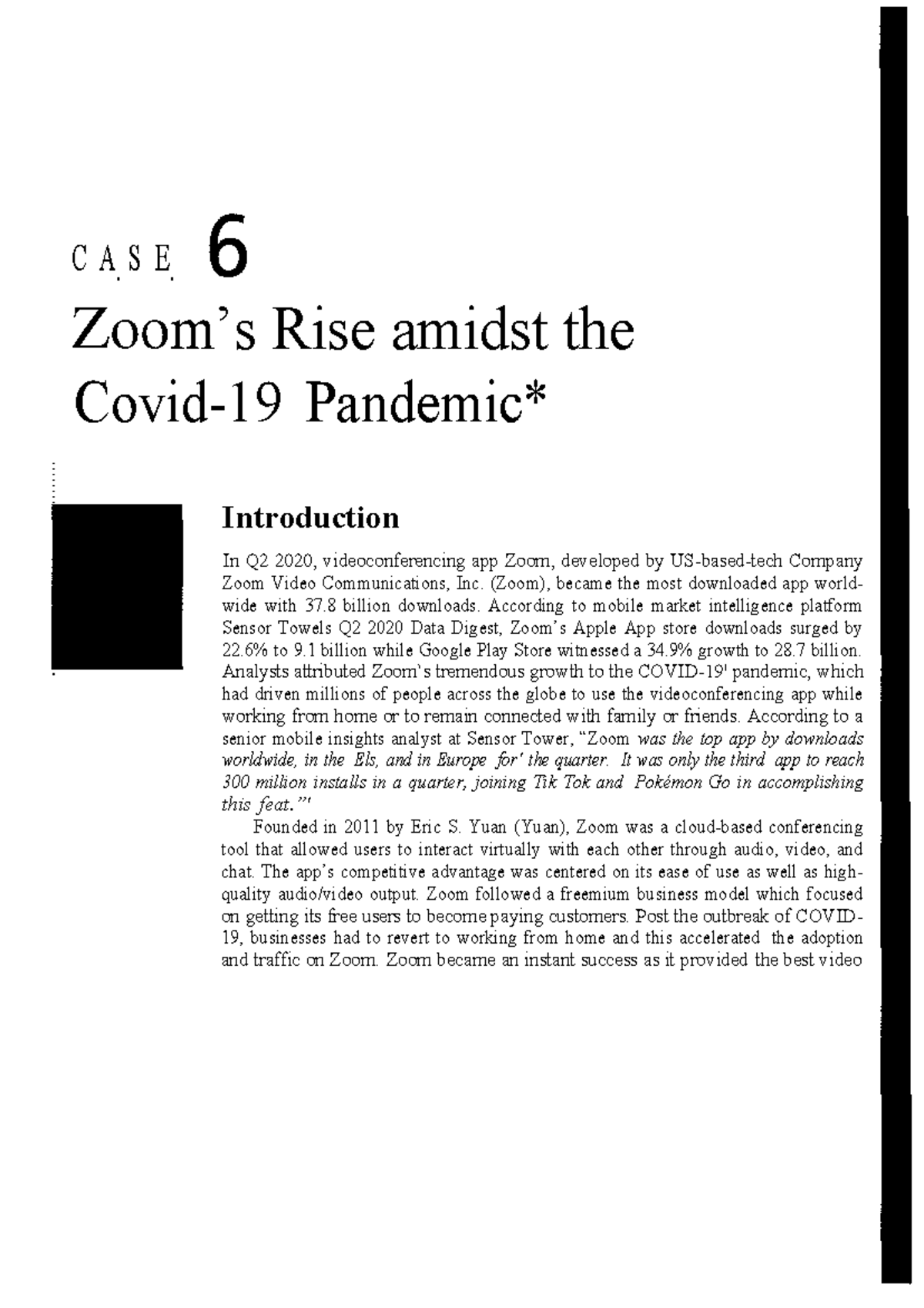 ZOOM CASE Study - C A . S E . . ’s Rise amidst the Covid-19 Pandemic ...