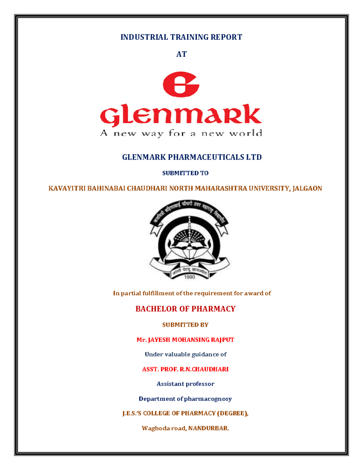 Industrialtrainingreportbyjayesh-2007 04073138 - INDUSTRIAL TRAINING ...