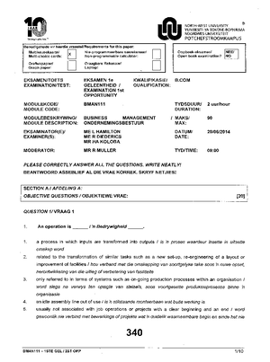 BMAN 111 - NWU - Introduction To Business Statistics - Studocu