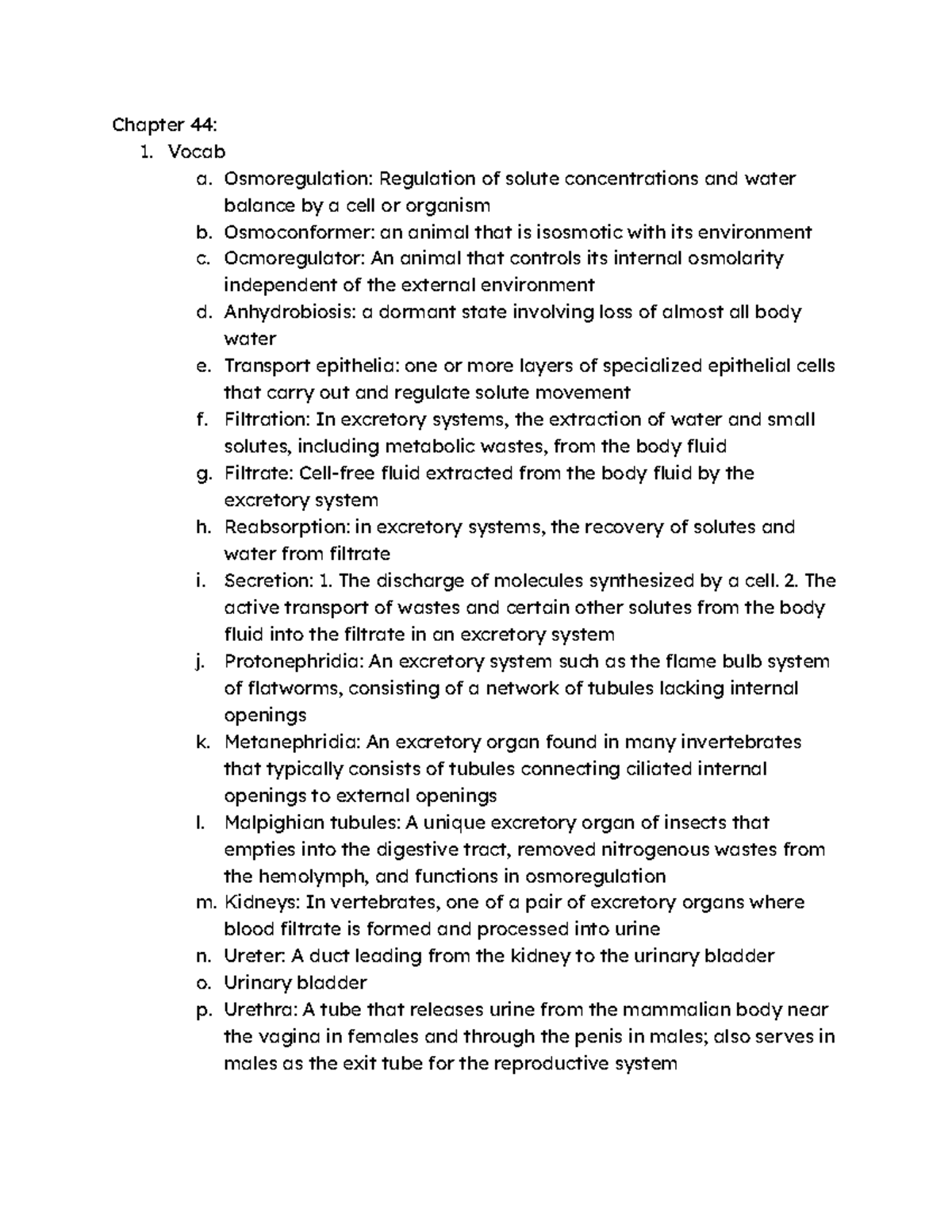 Exam 4 Review - Notes on all chapters included on exam 4 - Chapter 44: ...