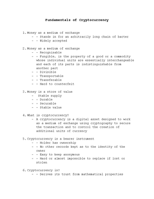 Fundamentals of Cryptocurrency Part 2 - Fundamentals of Cryptocurrency ...