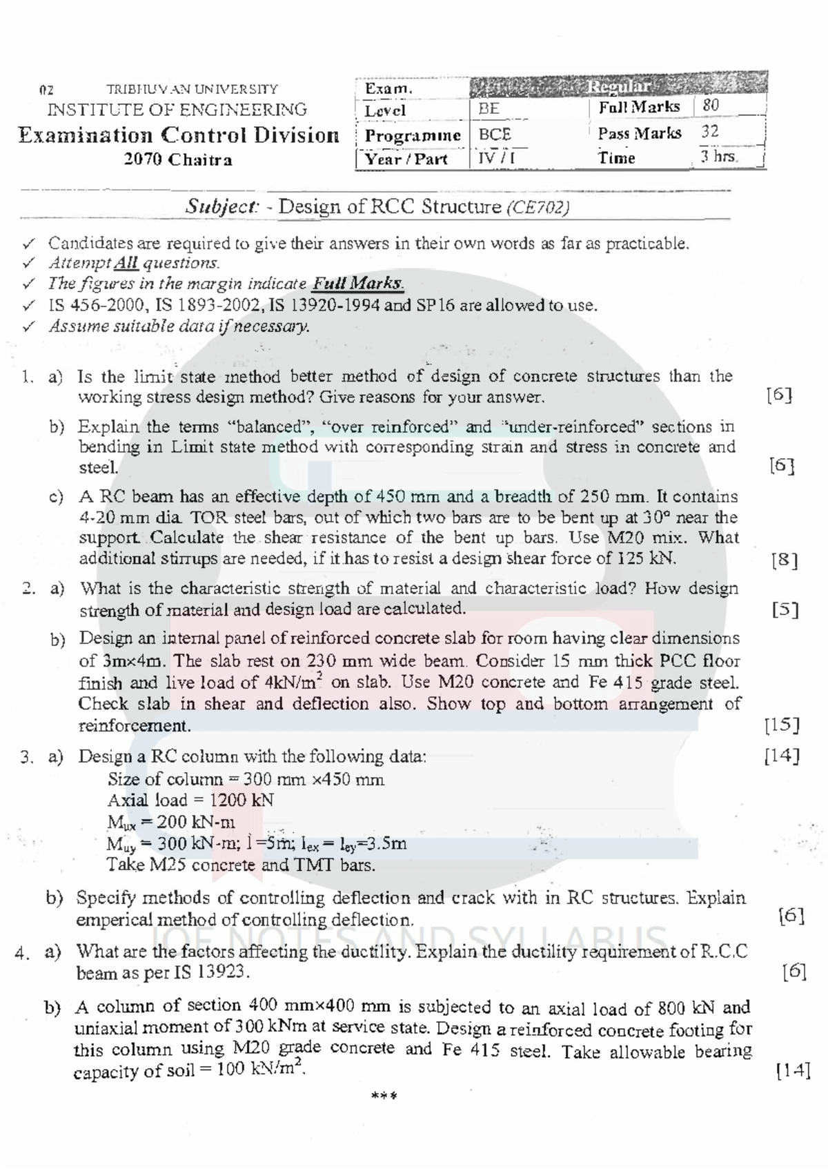 Design of RCC Structure - 02 TRJBHUV AN UNIVERSITY INSTITUTE OF ...