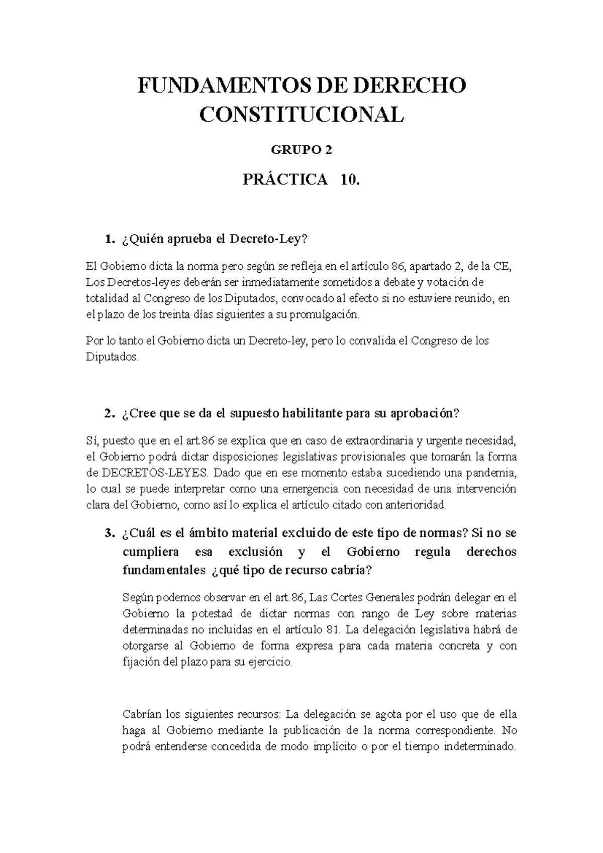 Práctica 10 Fundamentos DE Derecho Constitucional - FUNDAMENTOS DE ...