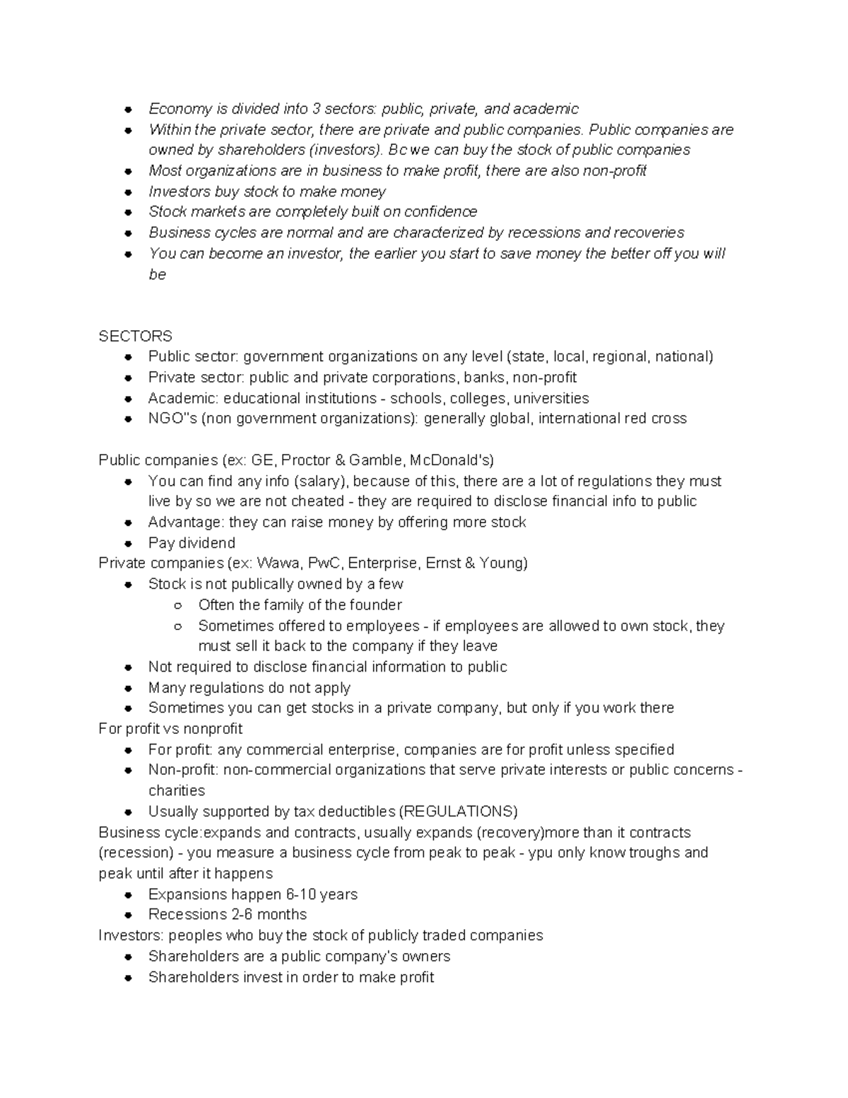 HRM Exam 1 Notes - Economy is divided into 3 sectors: public, private ...