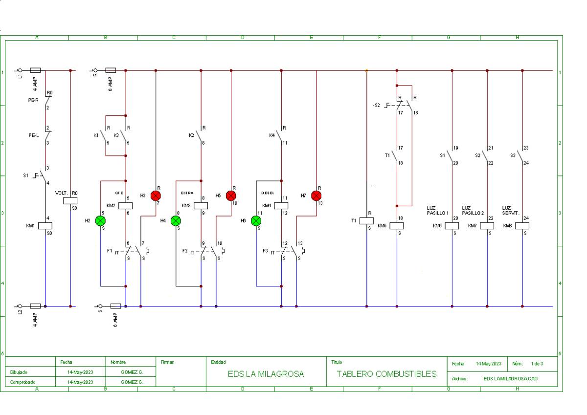 Diagrama Unifilar EDS LA Milagrosa - Control - A A B B C C D D E E F F ...