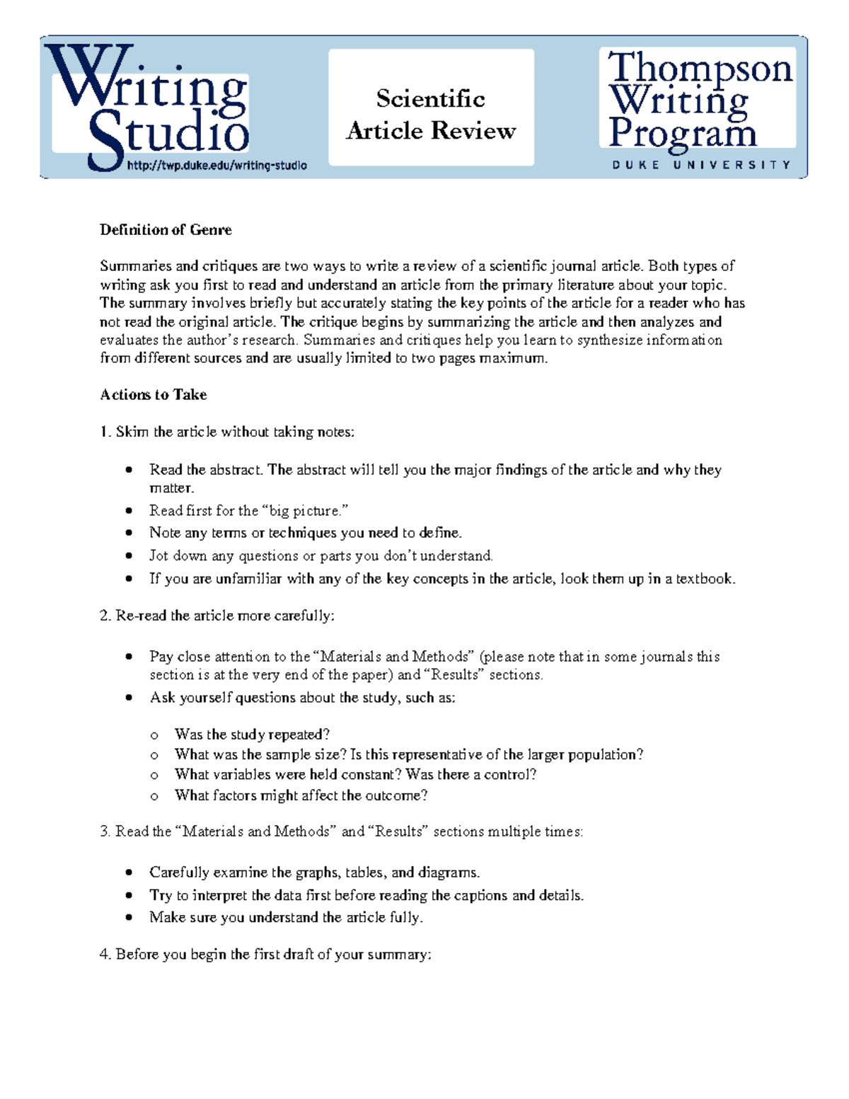 Scientific Article Review Guide - Scientific Article Review Definition ...