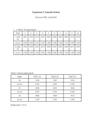 PHYS 123 Lab #12 - Laboratory Answers and Data - LAB 12 Question one a ...
