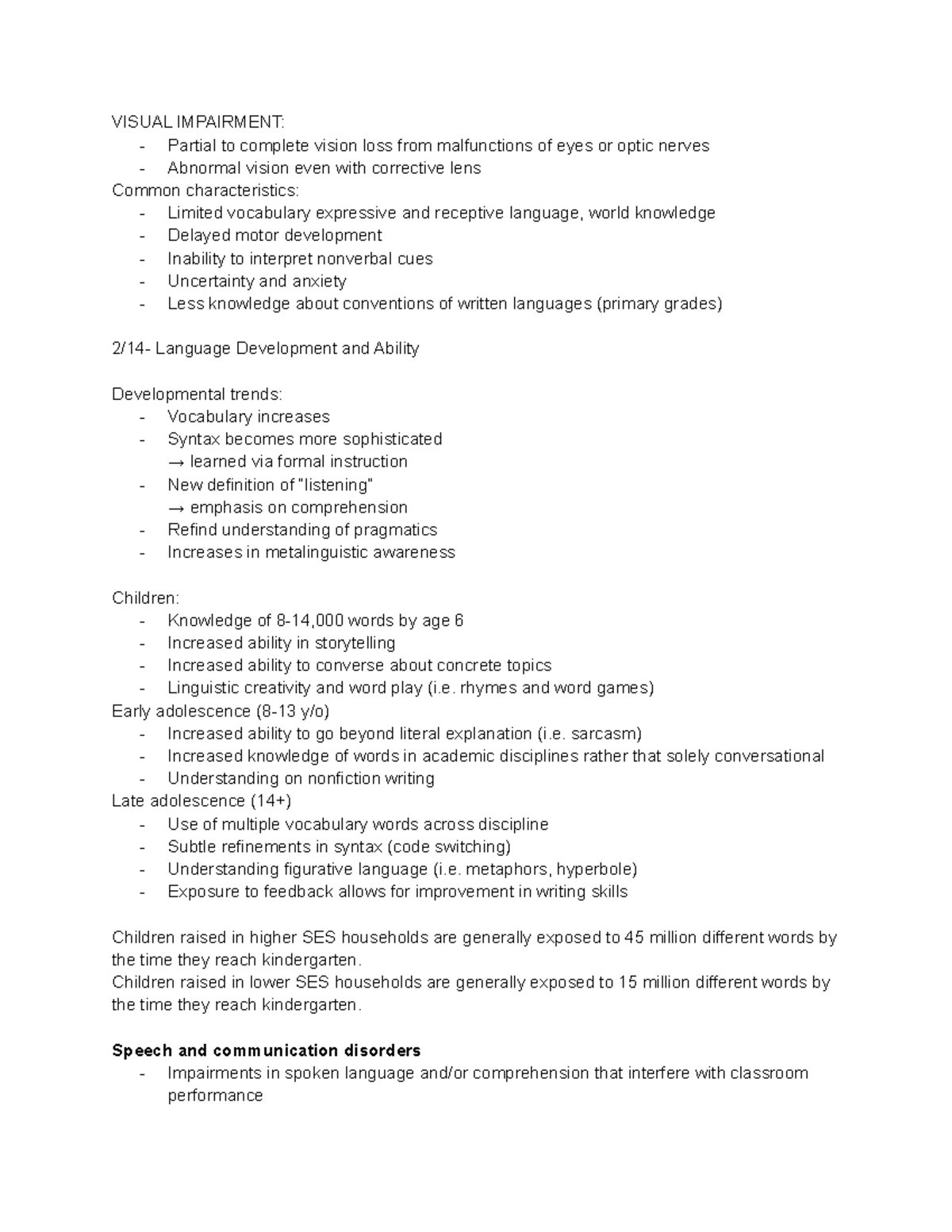 Educational Psych - VISUAL IMPAIRMENT: Partial to complete vision loss ...