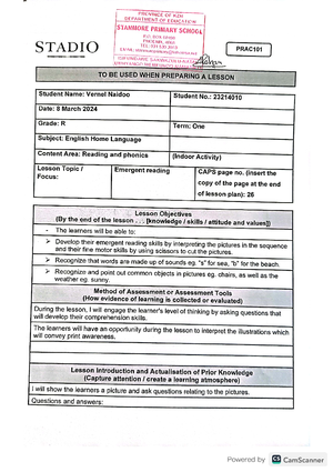 [Solved] Lesson plan CAPS grade R term 3 theme jobs people do topic the ...