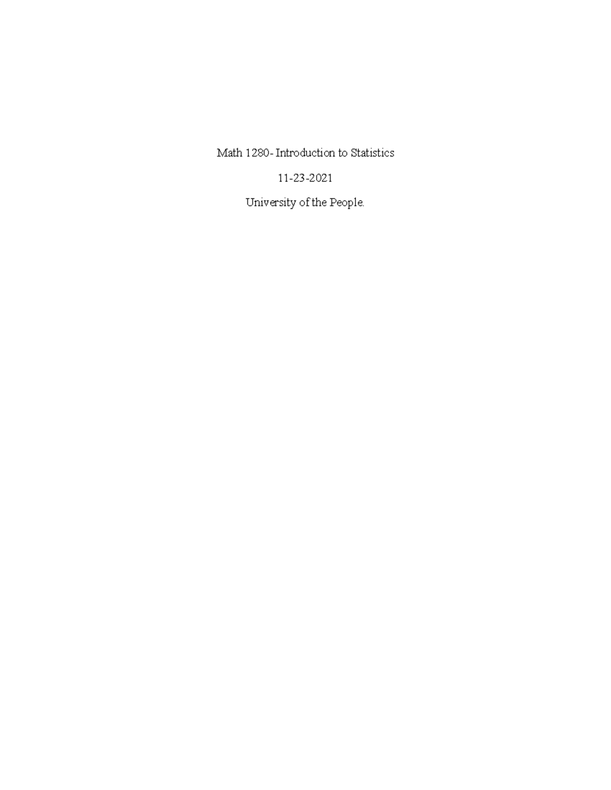 Math 1280 Introduction To Statistics Math 1280 Introduction To Statistics 11 23 University