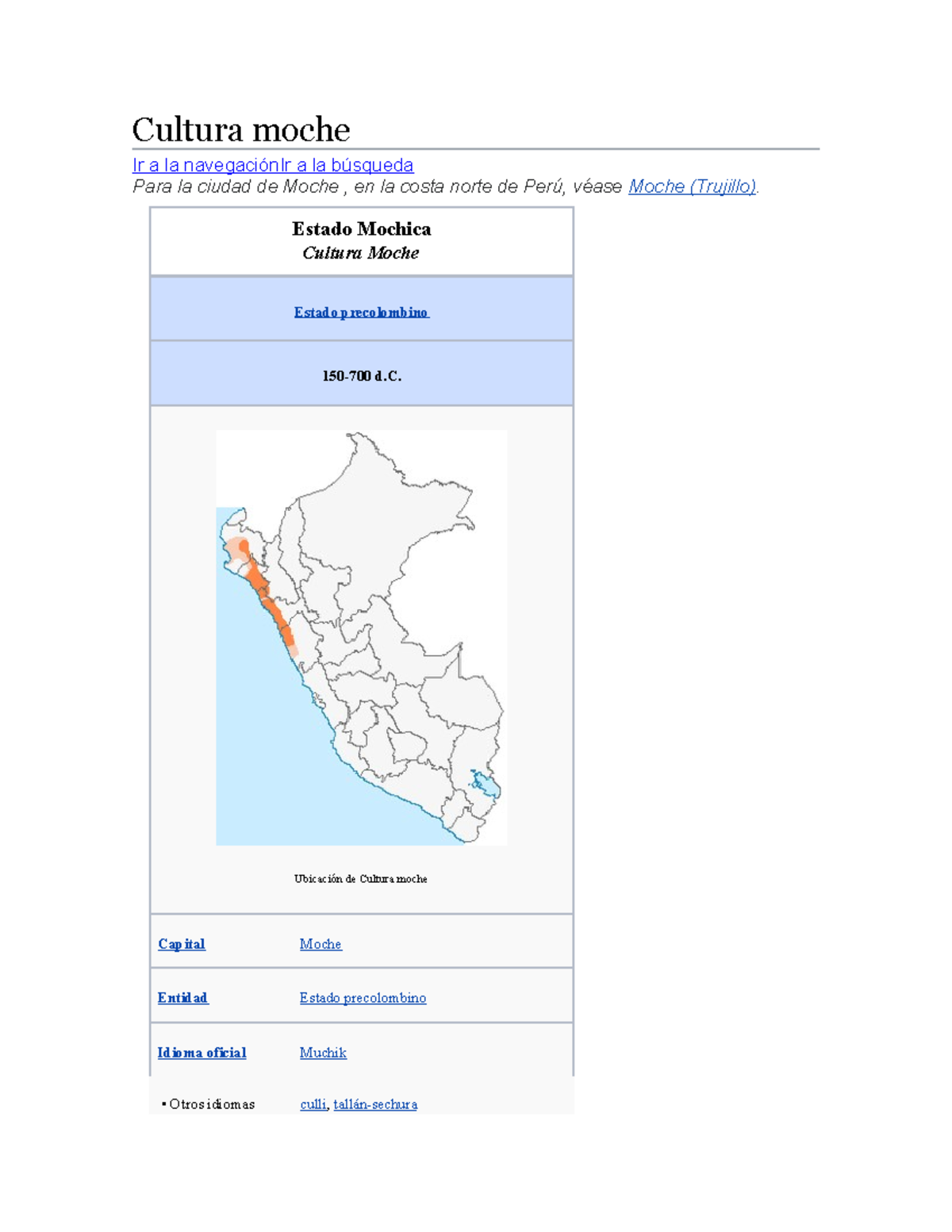 Cultura moche - Cultura moche Ir a la navegación Ir a la búsqueda Para ...