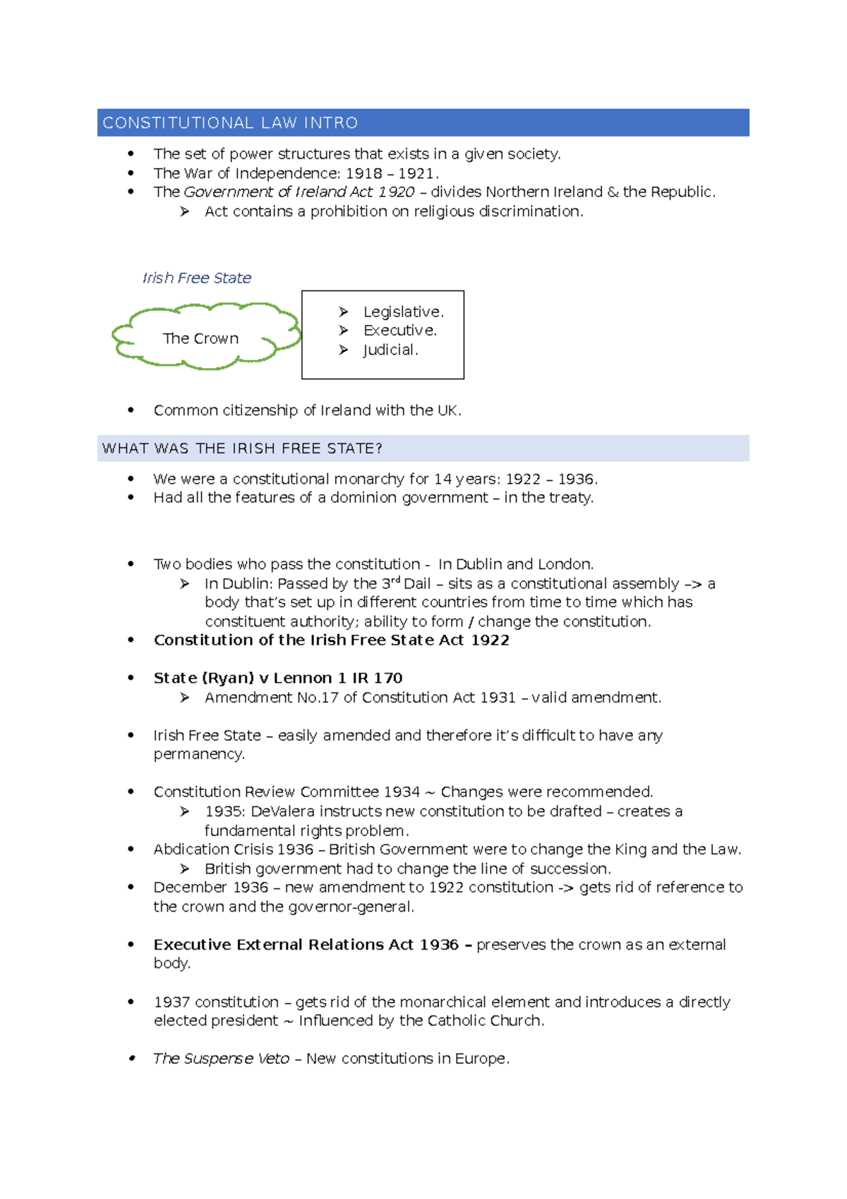 Constitutional Law intro - CONSTITUTIONAL LAW INTRO The set of power ...