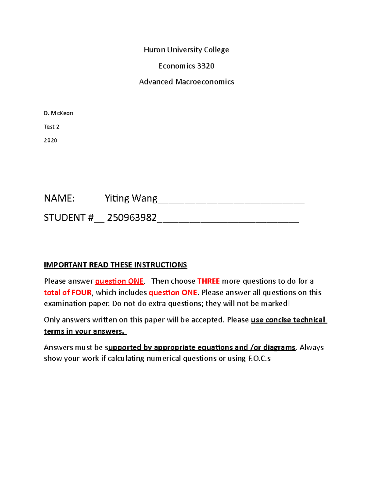 3320 midterm 2 - The course material - Huron University College ...