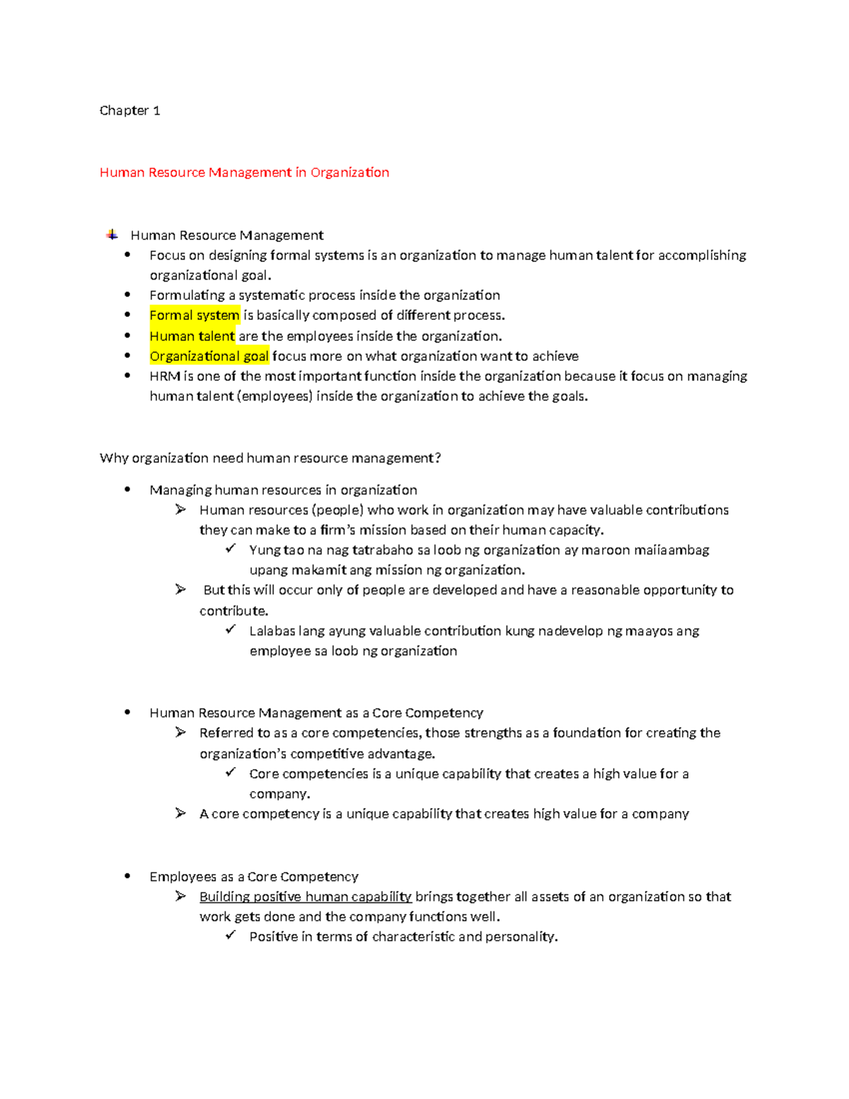 HRM in Organization (Chapter 1) LEC - Chapter 1 Human Resource ...