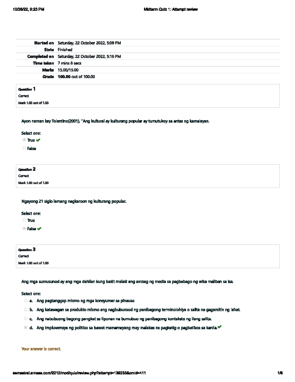 FILI6101 midterm quiz 1 - Information Technology - Studocu