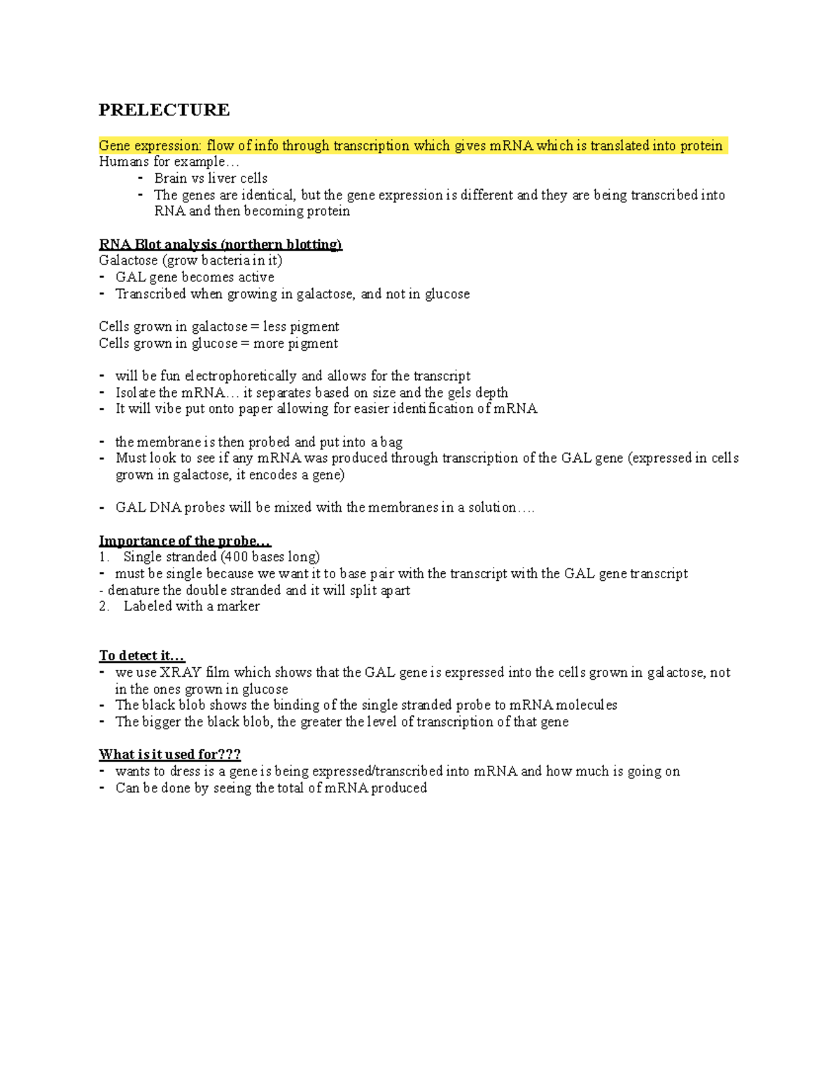 C2C3 - introduction to gene expression - PRELECTURE Gene expression: flow of info through - Studocu