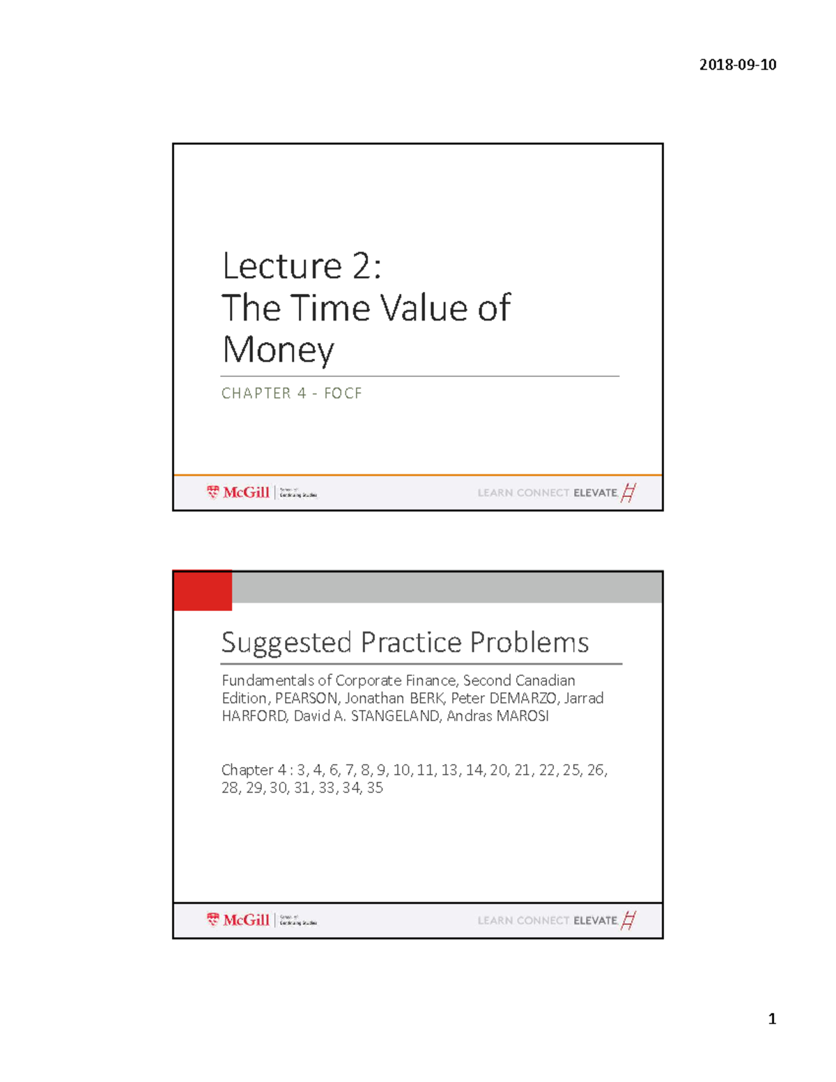 Lect 2 - Lecture notes - Lecture 2: The Time Value of Money CHAPTER 4 ... Lect 2 - Lecture notes - Lecture 2: The Time Value of Money CHAPTER 4 ...