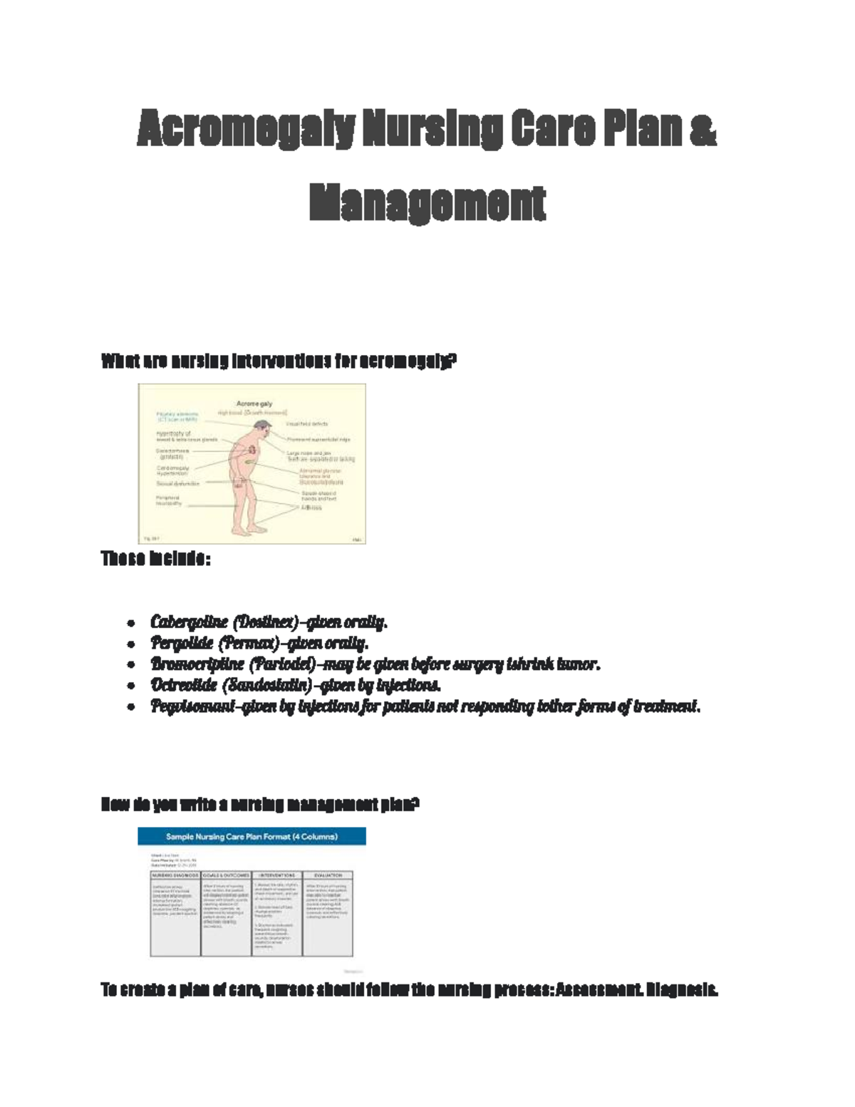 Acromegaly - Nursing student review it now - Acromegaly Nursing Care ...