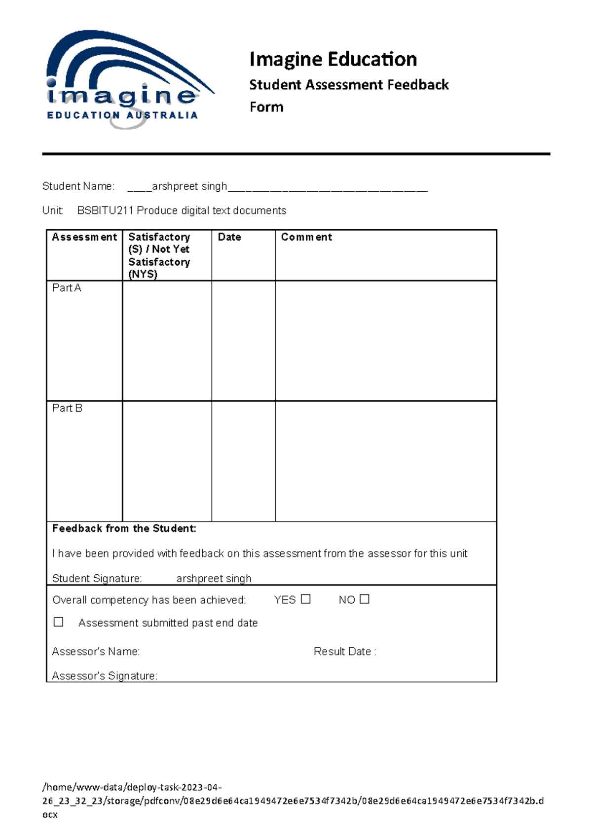 Produce digital text document - Copy - Student Name: arshpreet singh ...