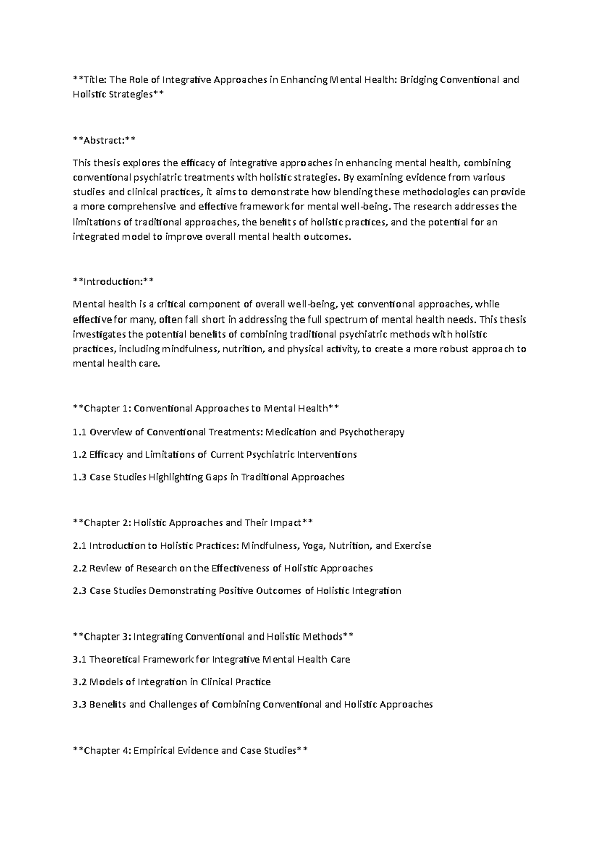 Thesis Law - Title: The Role of Integrative Approaches in Enhancing ...