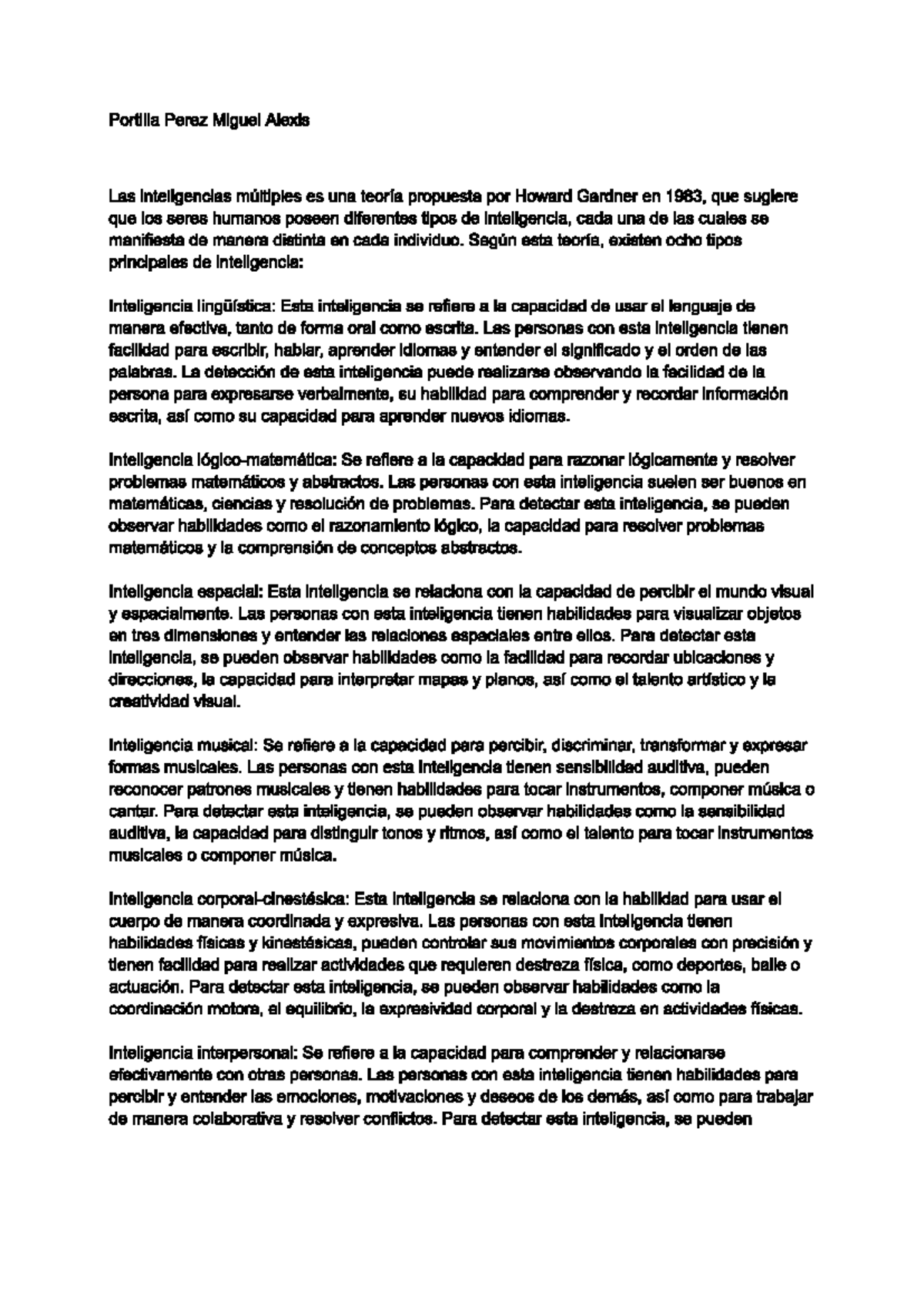 Inteligencias multiples - formulación y evaluacion de proyectos - Studocu