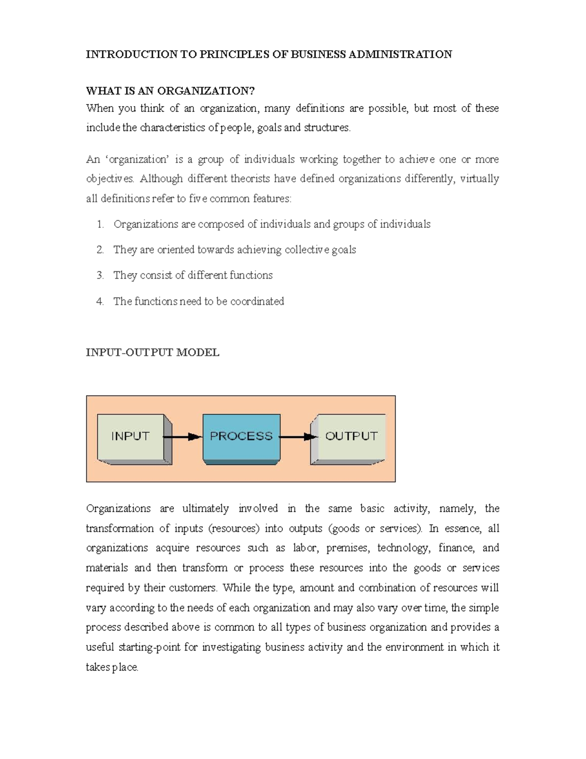 Introduction UNIT 1 - Intro to - INTRODUCTION TO PRINCIPLES OF BUSINESS ...