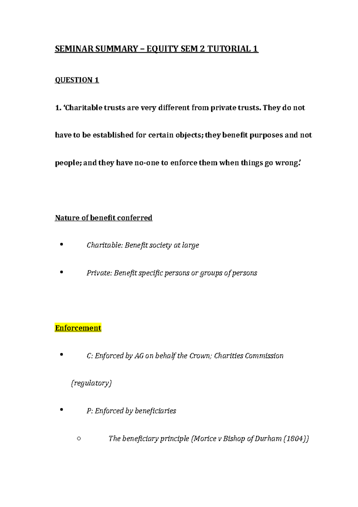 Seminar summary - Equity Sem 2 Tutorial 1 - SEMINAR SUMMARY EQUITY SEM ...