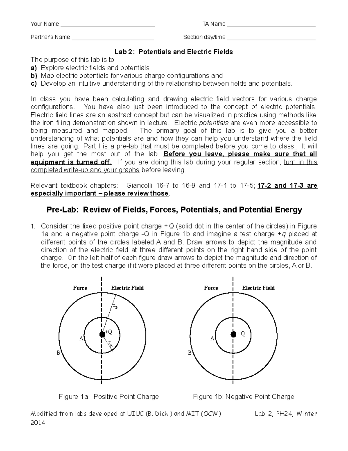 Lab 2 - potentials and electric fields - Your Name ...