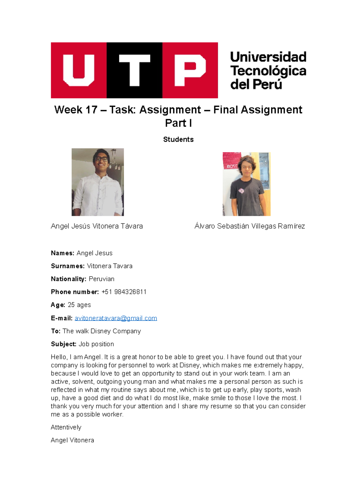 Week 17 Task Angel Vitonera Alvaro Villegas - Week 17 – Task: Assignment – Final Assignment Part ...