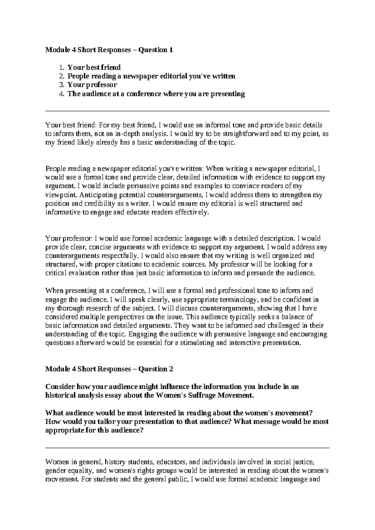 Mary Jude HIS 200 Applied History Module 4-2 short responses - Module 4 ...