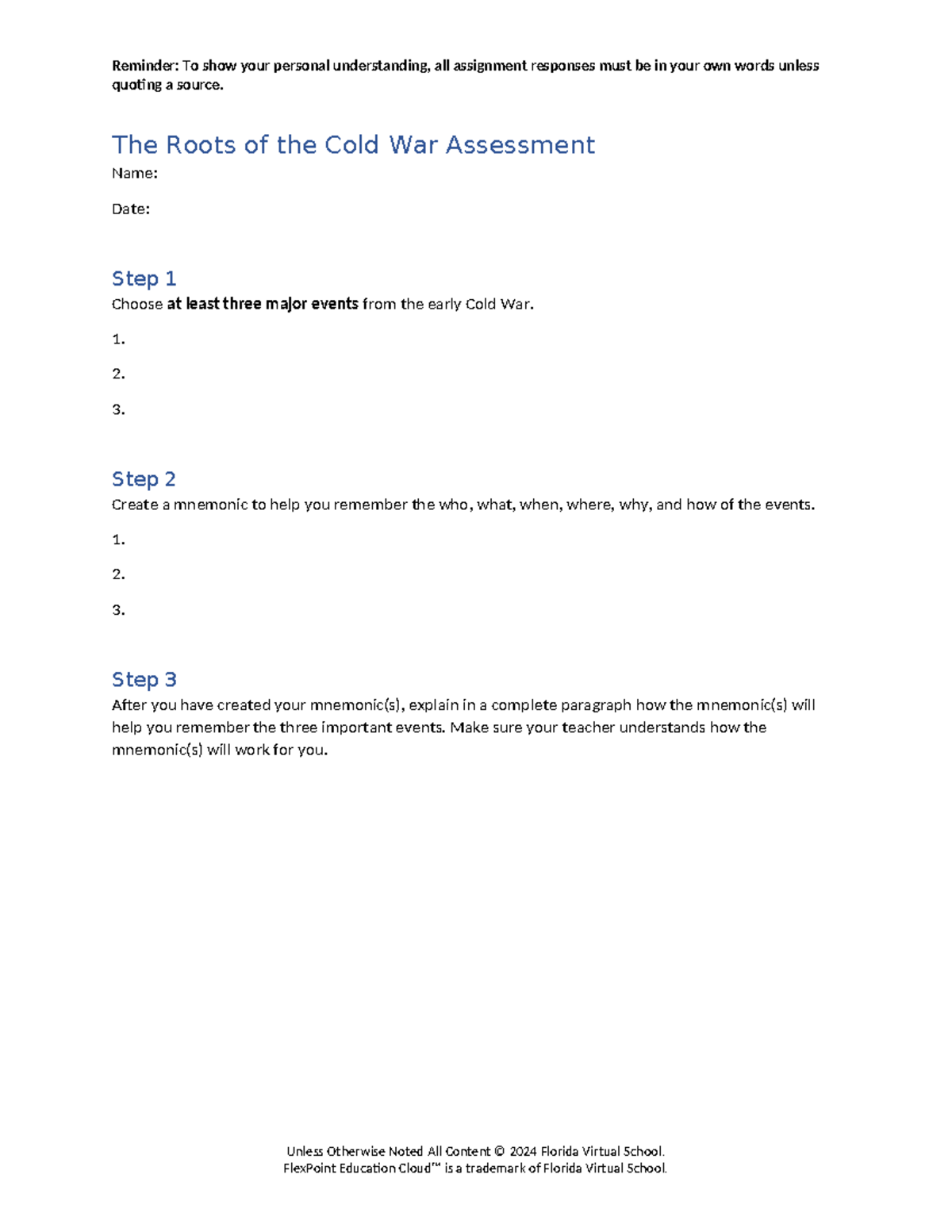 Roots of the cold war wh yourname - Reminder: To show your personal ...
