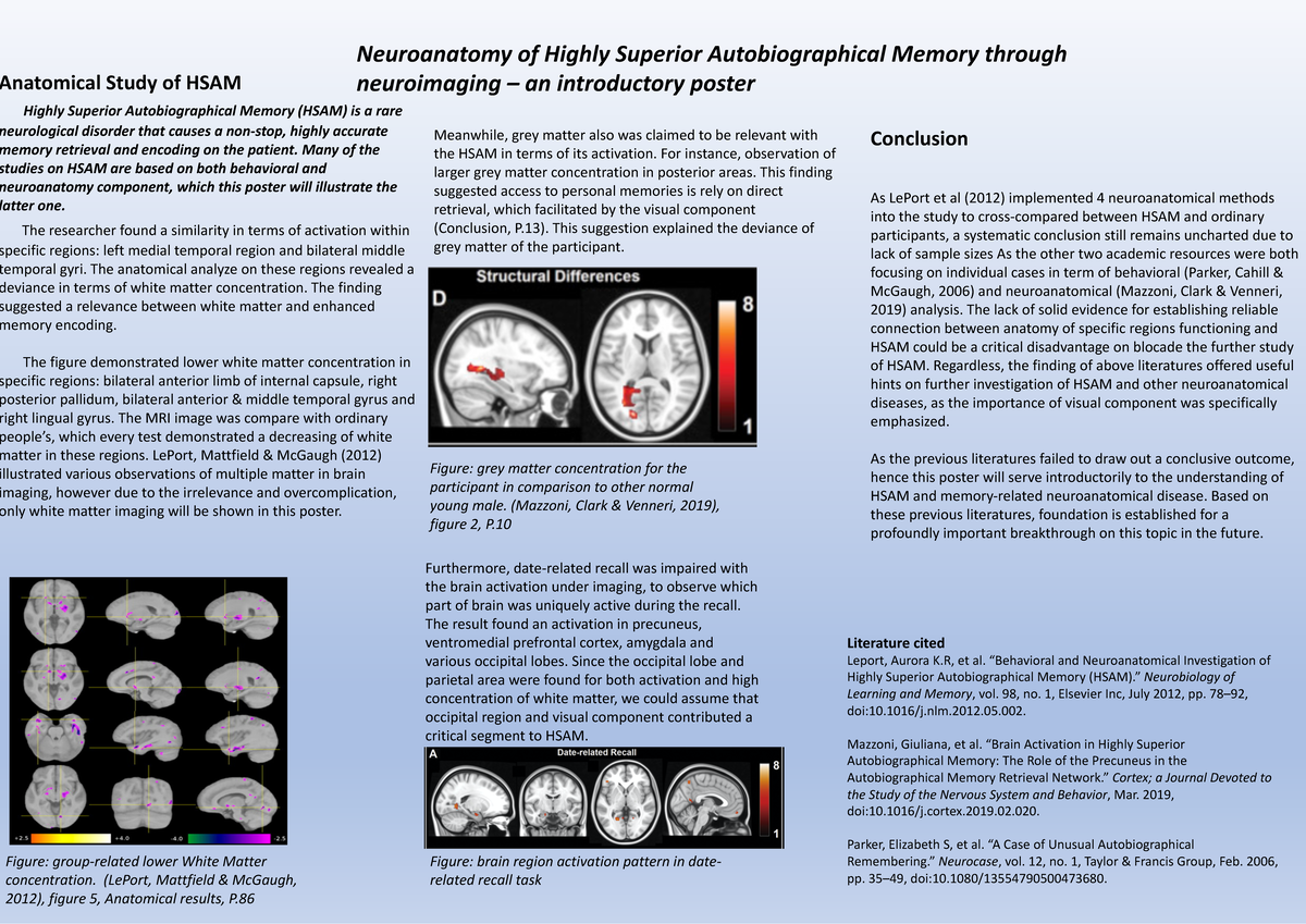 Topic 11 Poster SID 480398840 - Warning: TT: undefined function: 32 Neuroanatomy of Highly ...