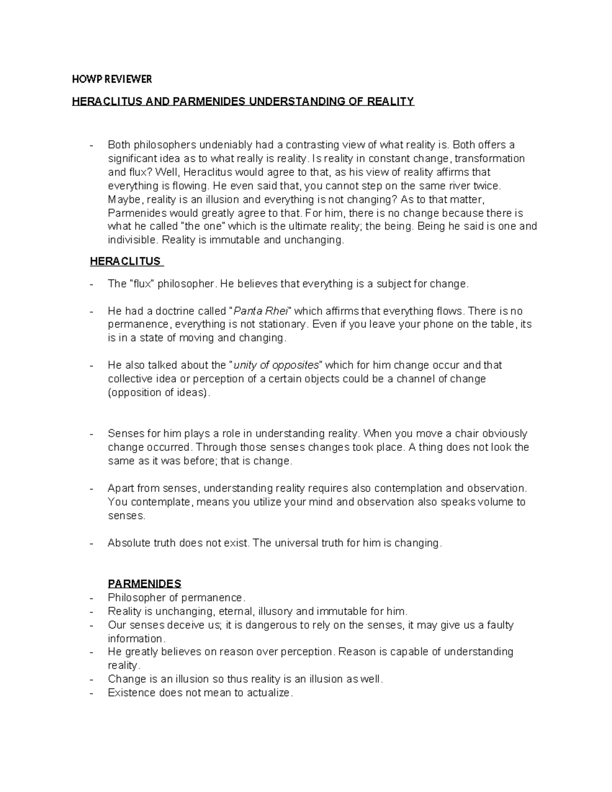 HOWP Reviewer - Summary physical geography - HOWP REVIEWER HERACLITUS ...