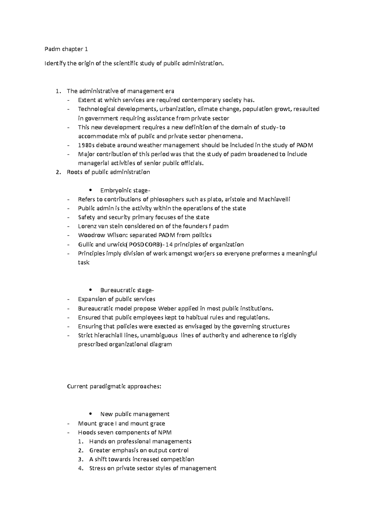 Padm chapter 1 - 1. The administrative of management era - Extent at ...