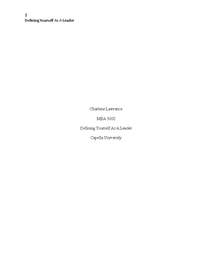 BUS-FP3011 Lawrence Charlene Assessment 3-1 - Leading and Managing ...