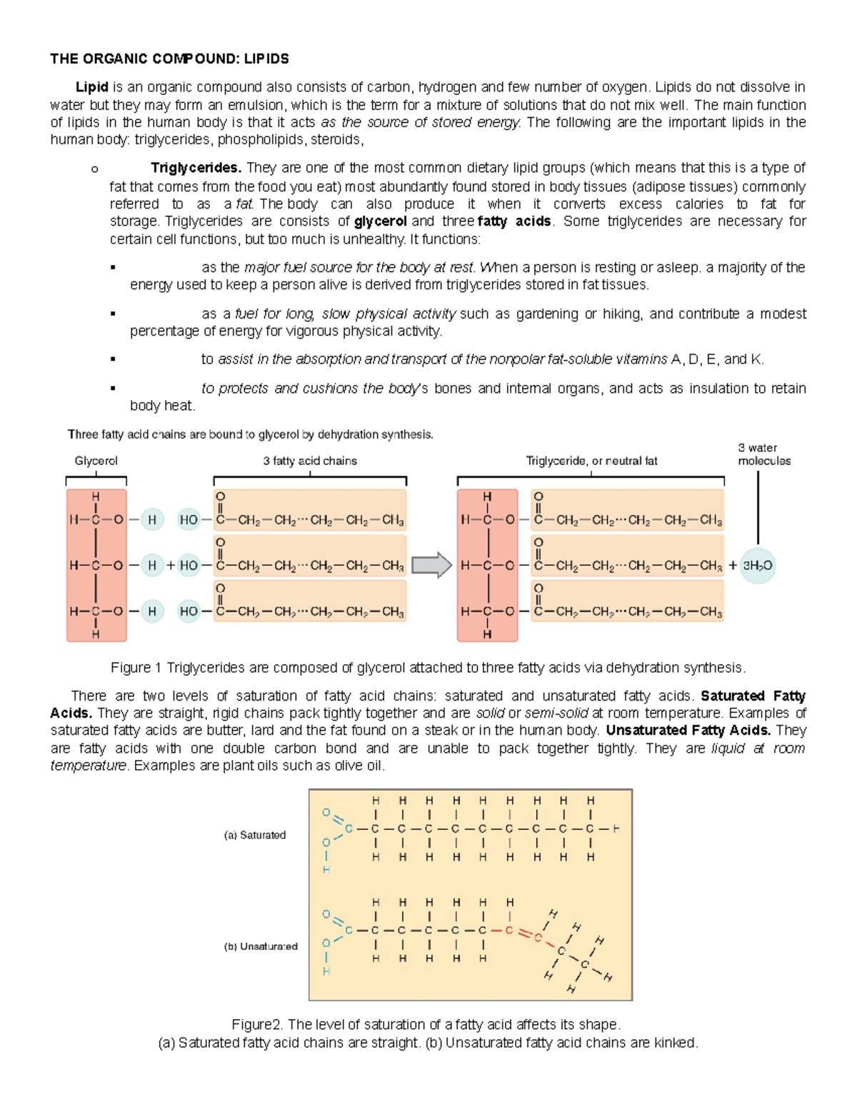 EVERYTHING ABOUT LIPIDS - THE ORGANIC COMPOUND: LIPIDS Lipid is an ...
