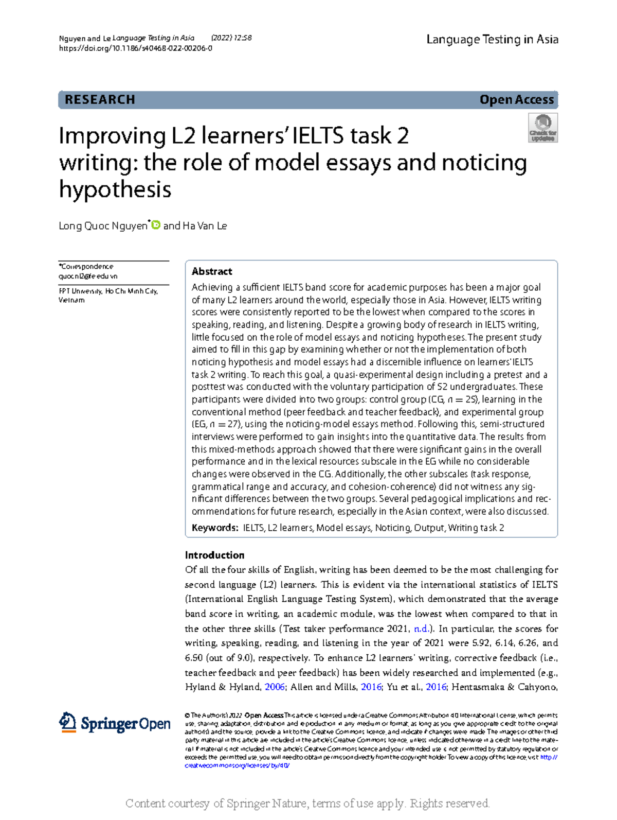 Improving L2 learners Ielts task 2 writing the ro - Improving L2 ...