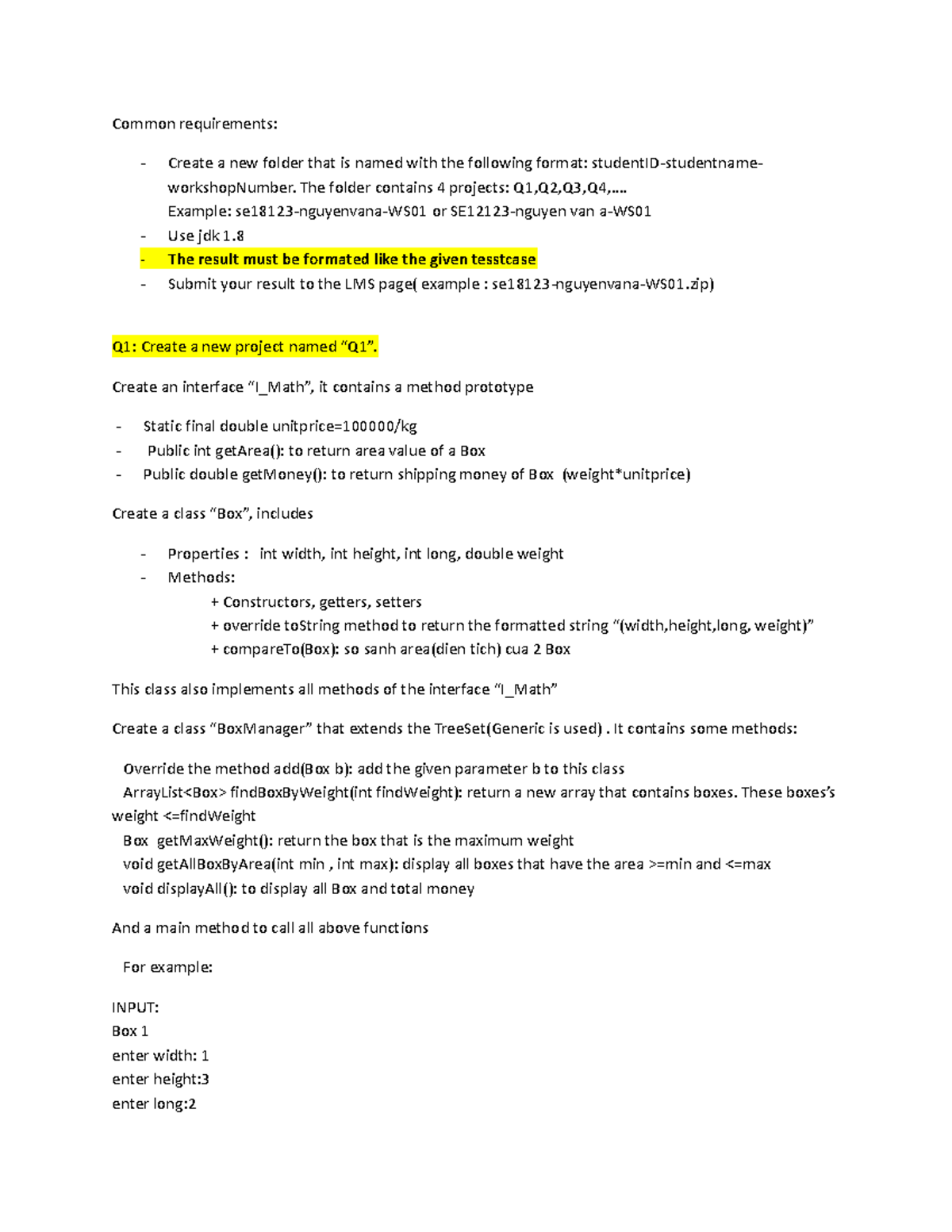 Ex6 - fwfwf - Common requirements: - Create a new folder that is named ...