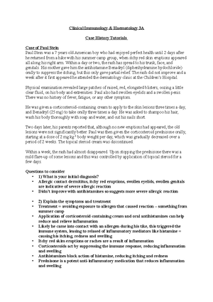 Tutorial 4 case studye CIH - Clinical Immunology and Haematology 3A ...
