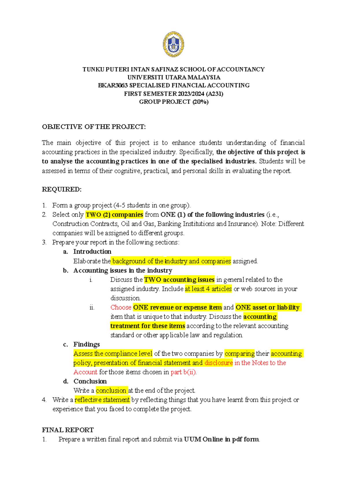 Group Project Paper BKAR3063 A231 - TUNKU PUTERI INTAN SAFINAZ SCHOOL ...