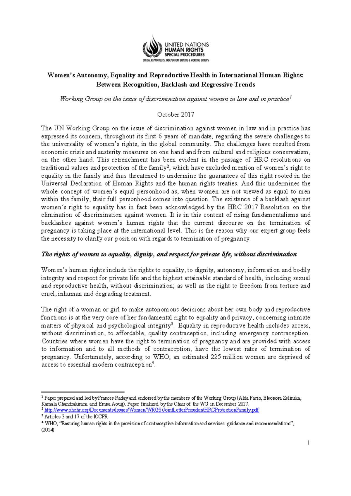 Womens Autonomy Equality Reproductive Health - Women's Autonomy ...