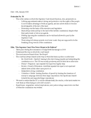 Supreme Court Notes 1 - taught by professor ulmschneider, first part of ...