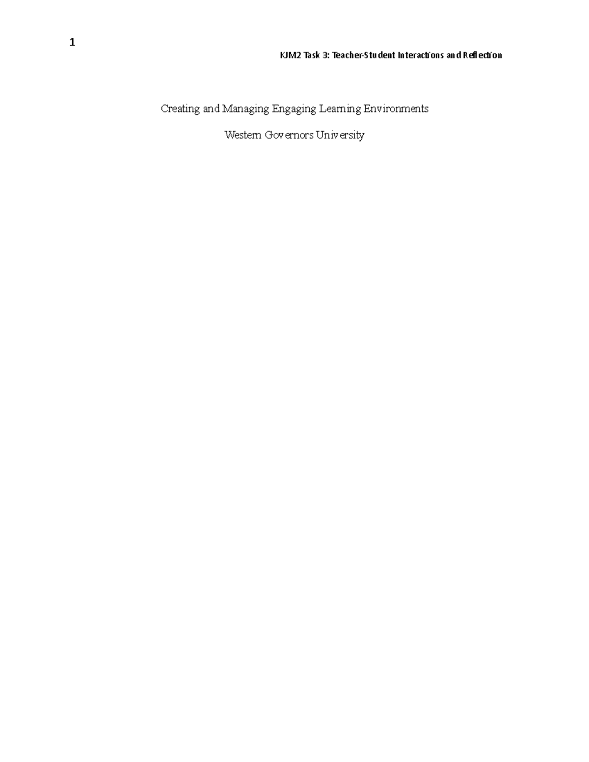 Task 3 - n/a - Creating and Managing Engaging Learning Environments ...