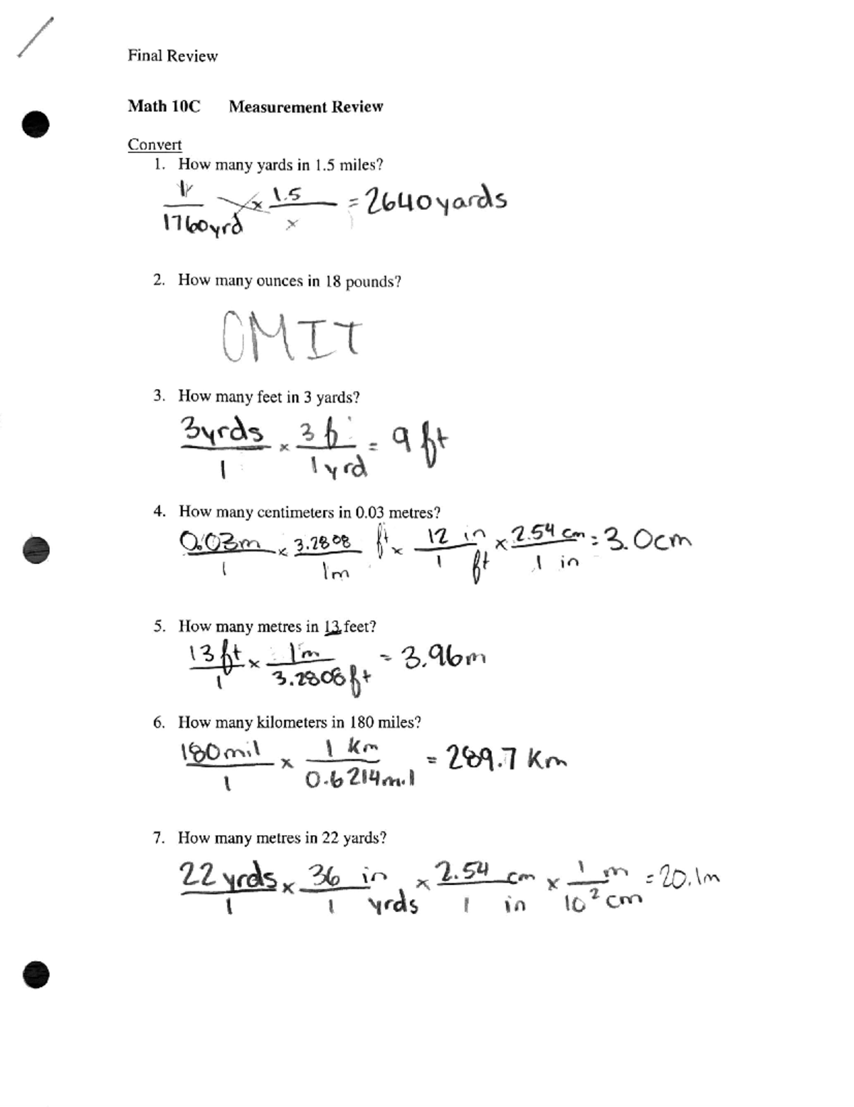 Grade 10 Math Measurement Studocu