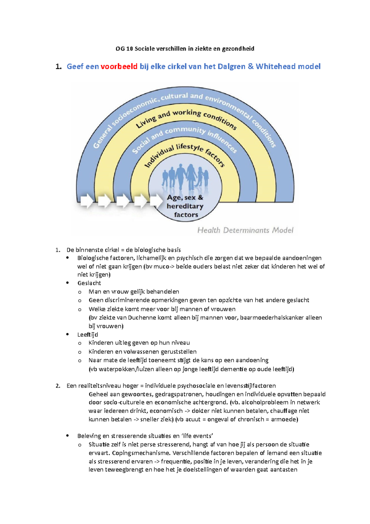 OG 10 Sociale verschillen in ziekte en gezondheid - Geef een voorbeeld ...
