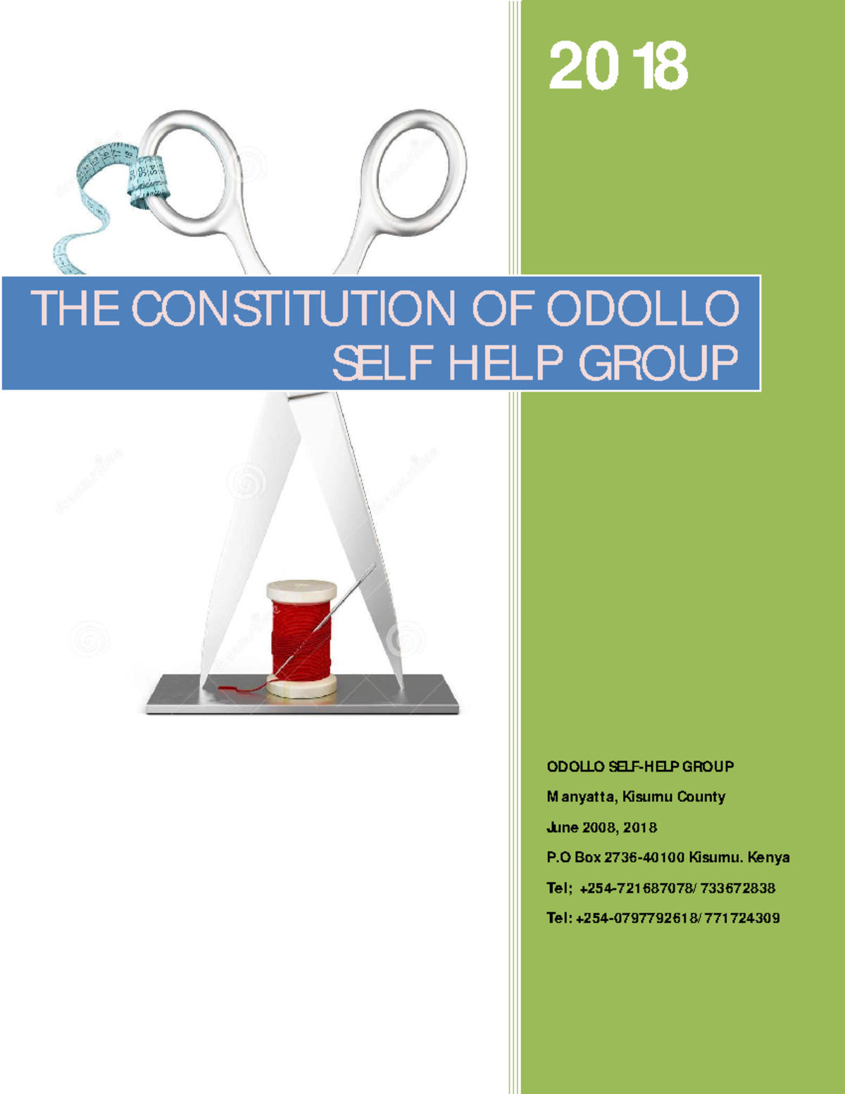 Odollo Constitution - learning material - 20 18 ODOLLO SELF-HELP GROUP M anyatta, Kisumu County ...