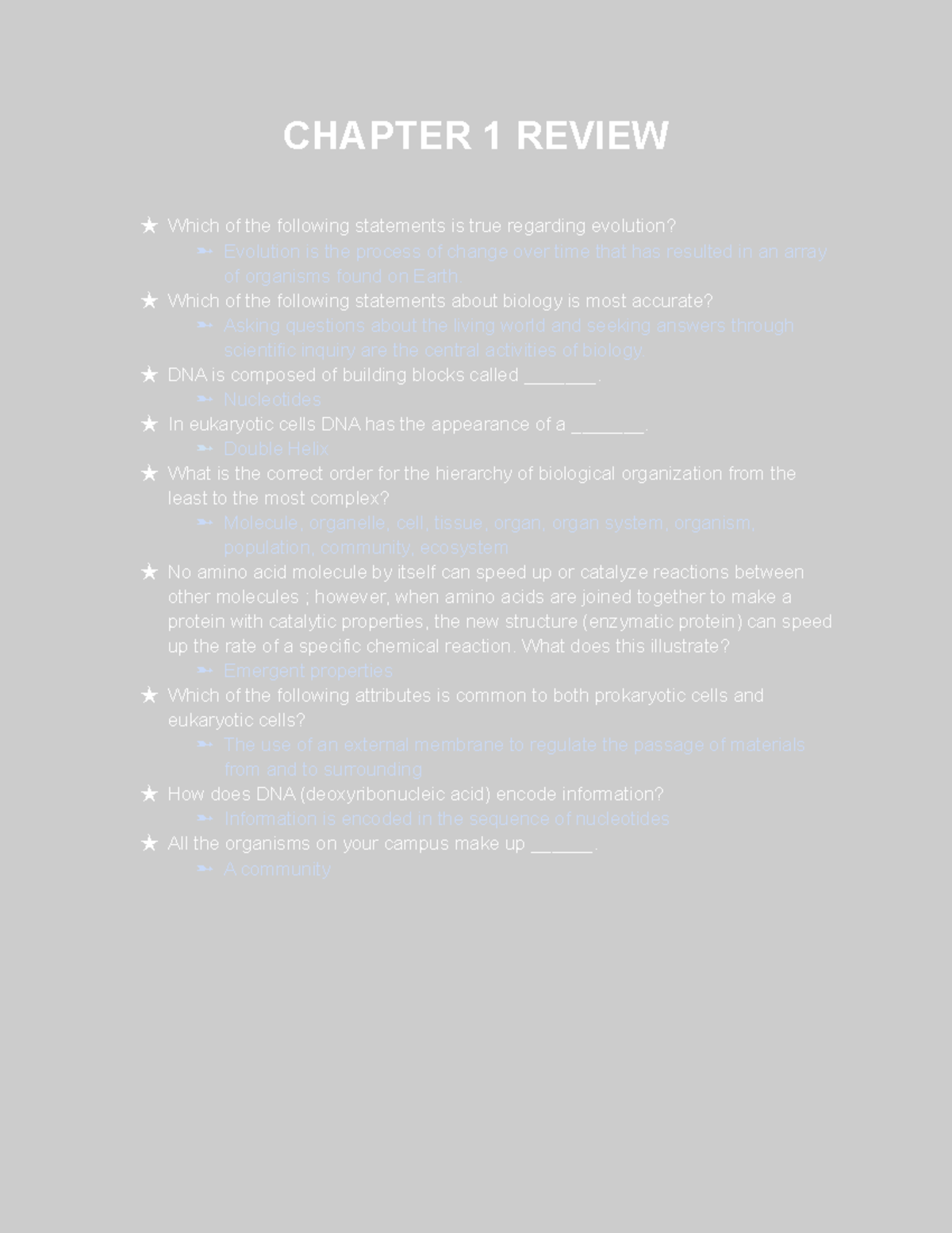 Chapter Reviews - CHAPTER 1 REVIEW ★ Which of the following statements ...
