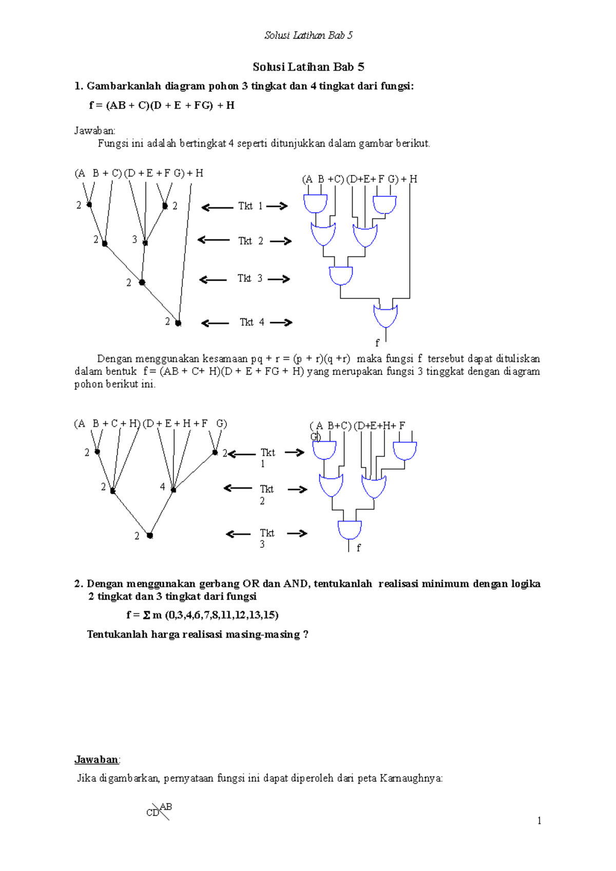 Solusi-bab05 - Solution to chapter 5 - CDAB Solusi Latihan Bab 5 1 ...