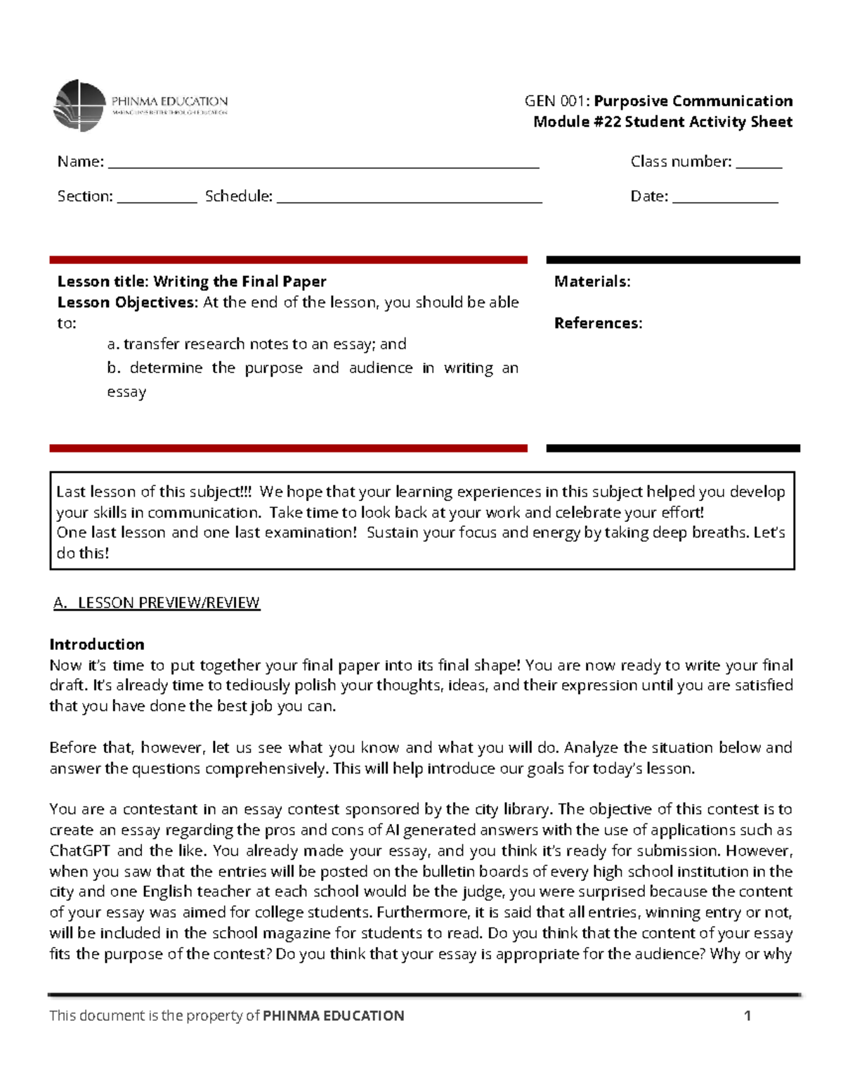 GEN 001 SAS#22 2324 - This file contains Questions about the following ...