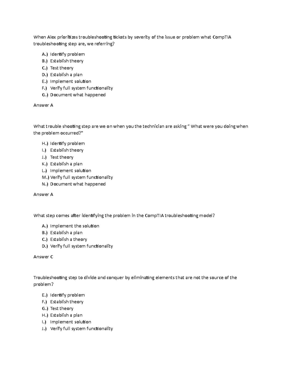 Section 5 complete - CompTIA Network+ Part 5 question banks - When Alex ...